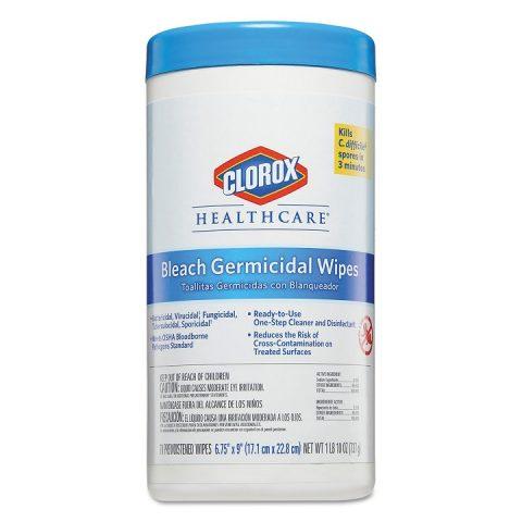Clorox Healthcare Bleach Germicidal Wipe Unscented 6.75"x 9" 6/70 Tubs ...