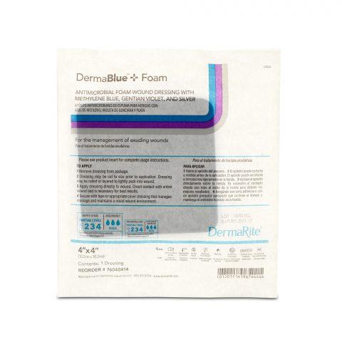 DermaBlue+ Foam w/Silver Wound Dressing Antimicrobial 4"x 4" – A9 Med