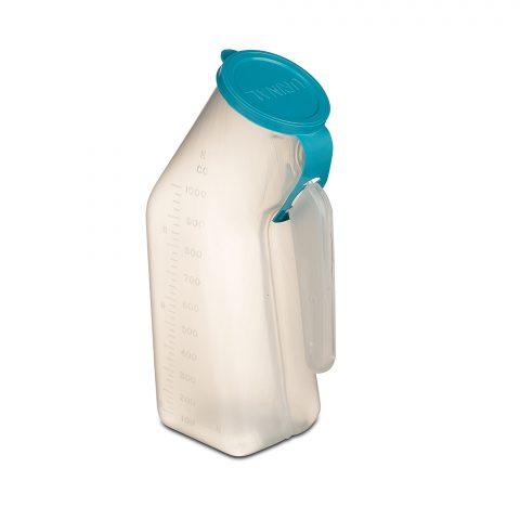Urinals Male Autoclavable Clear with Blue Cover 1qt/1000cc 12ea/cs – A9 Med