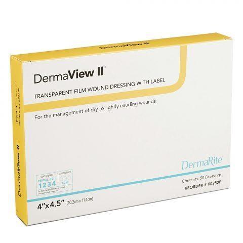 DermaView II (Tegaderm Type) Border Frame Transparent Film 4"x 4.5 ...